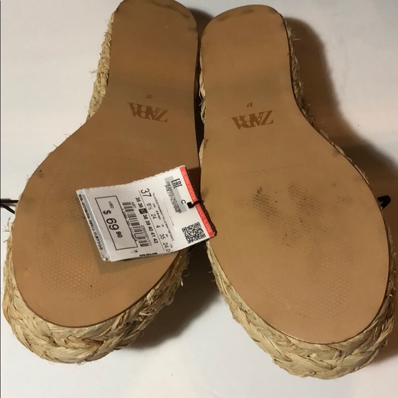 Zara | Shoes | Nwt Zara Raffia Wedge Platform Slides | Poshmark